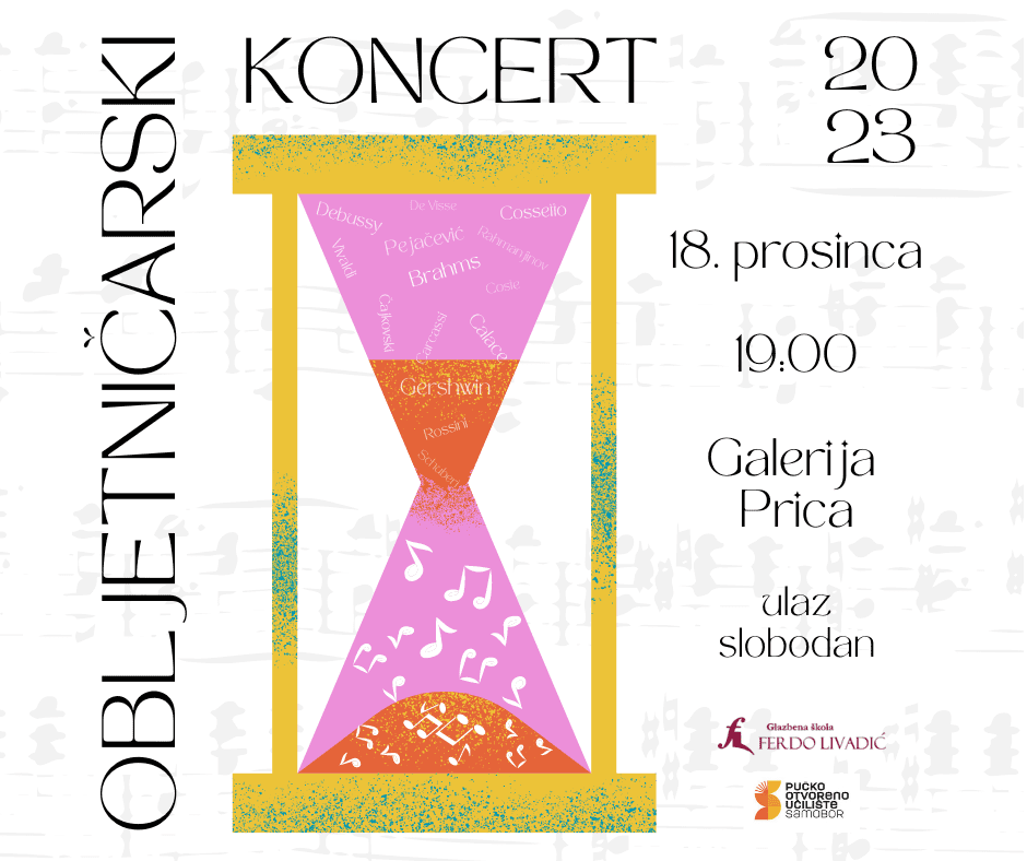 Najava: "Obljetničarski koncert", ponedjeljak, 18. prosinca 2023. u 19. ...